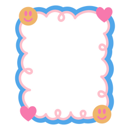 Frame With Hearts And Smiley Faces On It PNG & SVG Design For T-Shirts