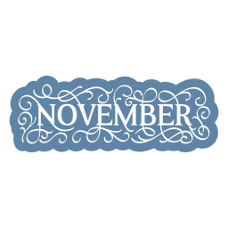 Blue Banner With The Word November On It PNG & SVG Design For T-Shirts