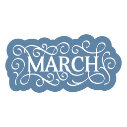 Blue Banner With The Word March On It PNG & SVG Design For T-Shirts