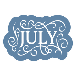 The Word July Is Shown On A Blue Background PNG & SVG Design For T-Shirts