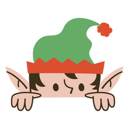 Cartoon Elf With A Hat Peeking Out PNG & SVG Design For T-Shirts