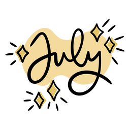 The Word July In Gold Letters PNG & SVG Design For T-Shirts