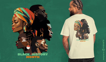 Black History Month Unity T-shirt Psd PSD Editable Template