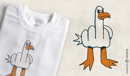 Möwe Mit Mittelfinger-Körper-T-Shirt-Design - Vektor Download