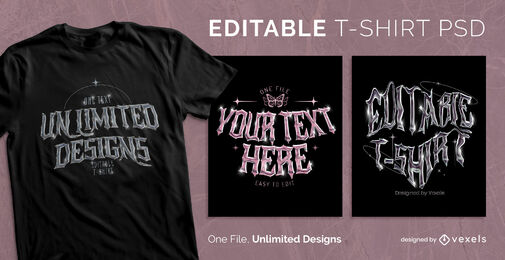 Chrome Text Scalable T-shirt PSD PSD Editable Template