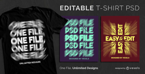 Blurry Texts Effect Scalable T-shirt Psd PSD Editable Template