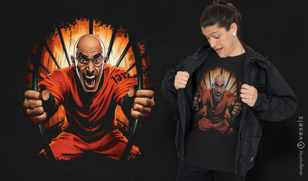 Criminal Prison T-shirt Design PSD Editable Template