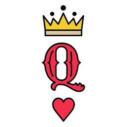 The Letter Q With A Crown And Heart PNG & SVG Design For T-Shirts