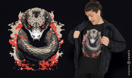 Coiled Snake T-shirt Design Vector Download