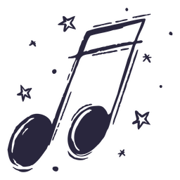 Music Note With Stars PNG & SVG Design For T-Shirts