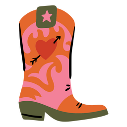 Cowboy Boot With A Heart On It PNG & SVG Design For T-Shirts