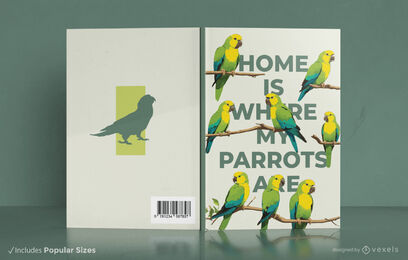 Parrot-themed Book Cover Design PSD Editable Template