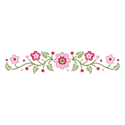 Floral Border With Pink Flowers PNG & SVG Design For T-Shirts