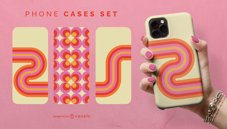 Swirling Patterns Phone Cases Set Design Vector Download