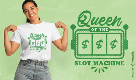 Slot Machine Lucky Queen T-shirt Design Vector Download