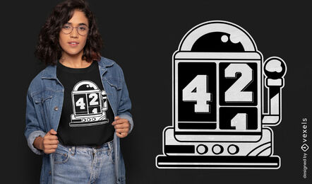 Slot Machine 42 T-shirt Design Vector Download