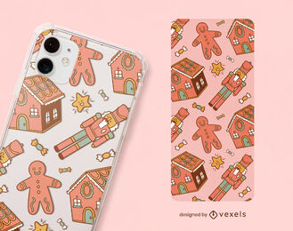 Gingerbread Festive Phone Case Design Vector Download