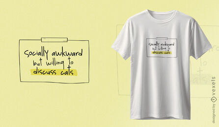Socially Awkward Cat T-shirt Design Vector Download