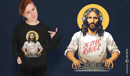 DJ Jesus Raves T-shirt Design Vector Download