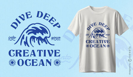 Creative Ocean Wave T-shirt Design Vector Download