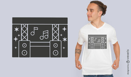Dynamic Music Stage T-shirt Design Vector Download