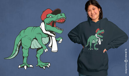 T-Rex Baseball T-shirt Design Vector Download