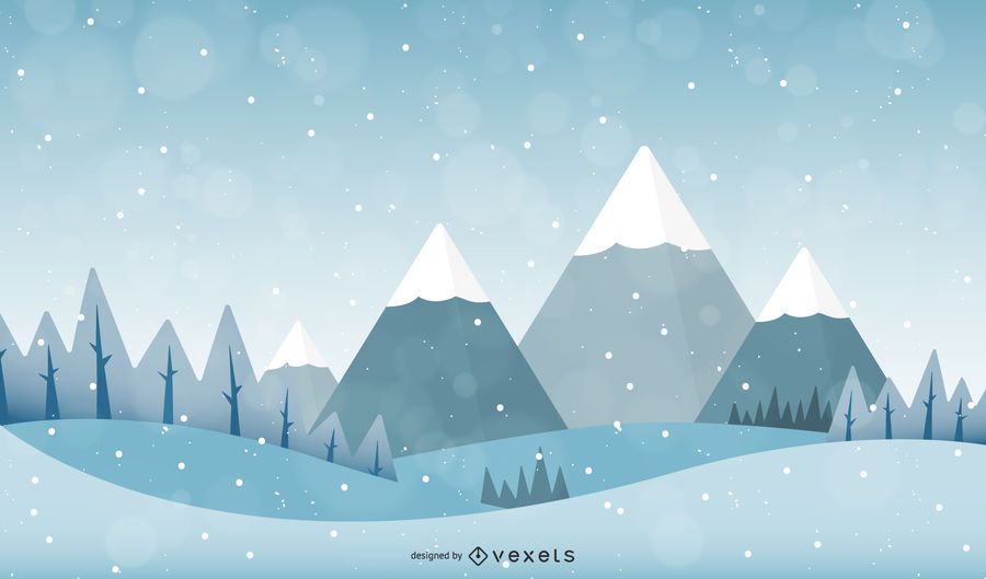 Vector Paisaje De Nieve - Descargar Vector