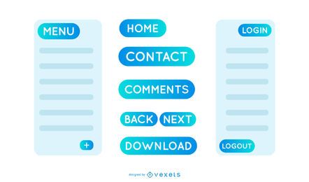 Kostenloser Vektor-Button-Download PSD Bearbeitbare Vorlage