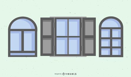 Flat Gray Window Frame Pack Vector Download