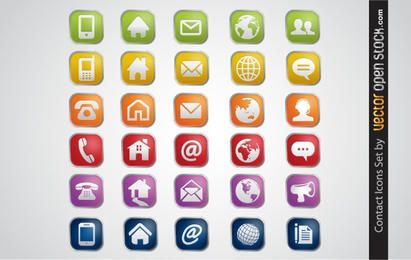 Contact Icons Set Vector Download