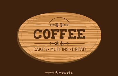 Coffee Wood Label Design Vector Download