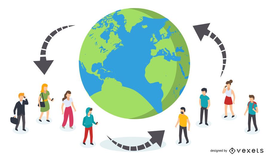 Personas Conectadas A Nivel Mundial - Descargar Vector