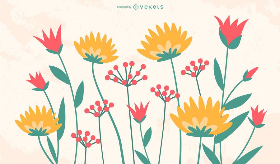Funky Kids Drawn Flower Pack - Vector Download