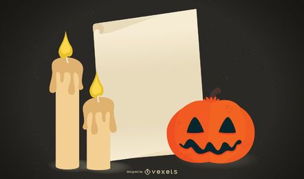 Creepy Halloween Design With Paper Note Vector Download