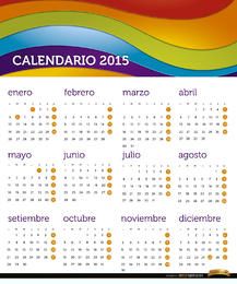 2015 Rainbow Calendar Spanish Vector Download