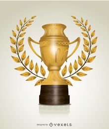 Golden Trophy Leaves Vector Download