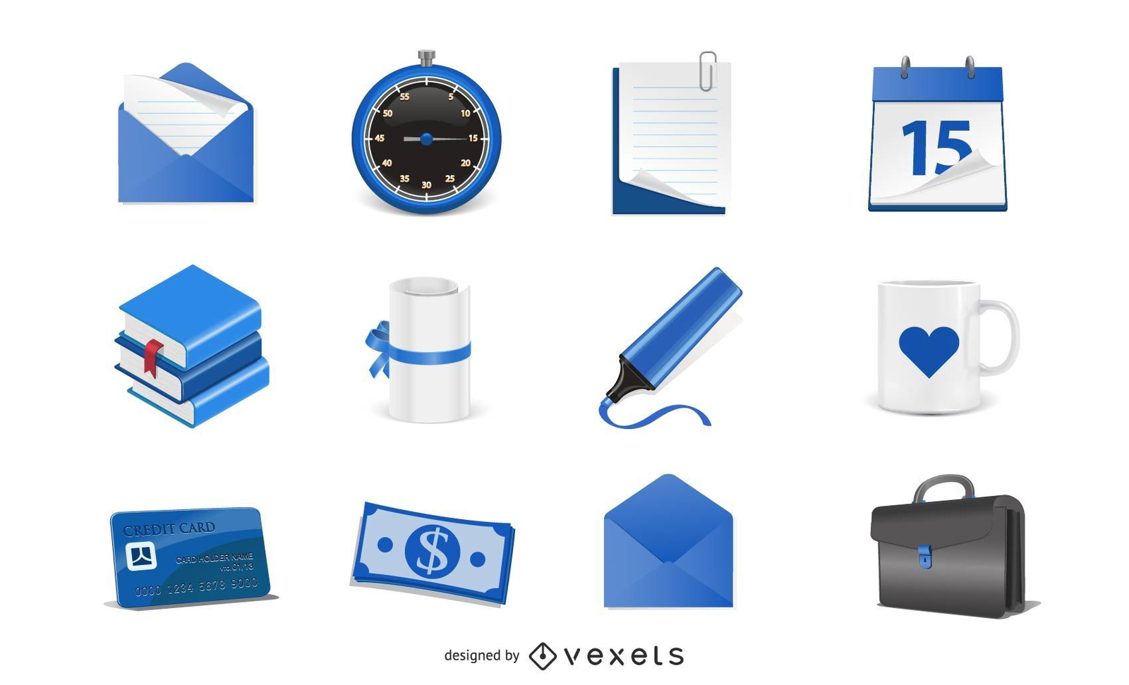 Vector gratis azul iconos - Descargar vector