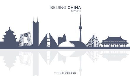 Beijing China Skyline Silhouette Vector Download
