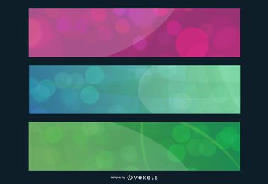 Colorful Bubbles Banner Set Vector Download