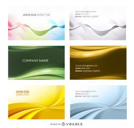 6 Abstract Business Card Template Set Vector Download