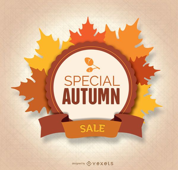 Autumn Sale Leaves Logo - Vector Download