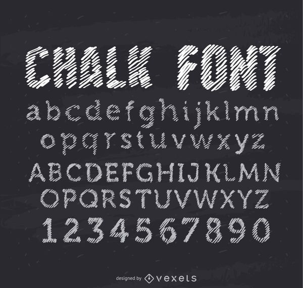 Alfabeto De Tipo De Letra De Tiza - Descargar Vector
