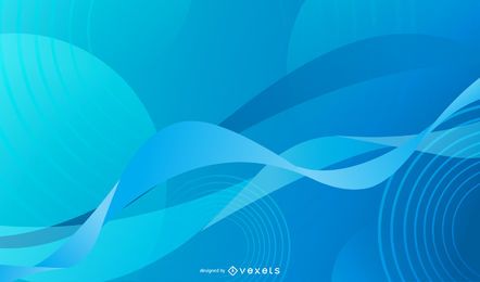 Blue Wave And Swirls Background Design Vector Download