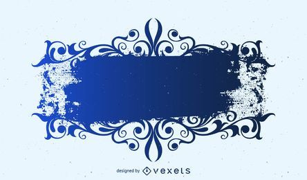 Blue Swirling Rectangle Banner Vector Download