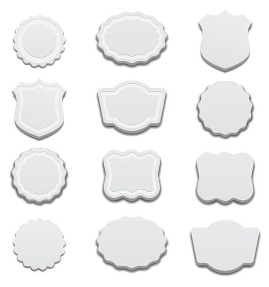 White 3D Labels - Vector Download