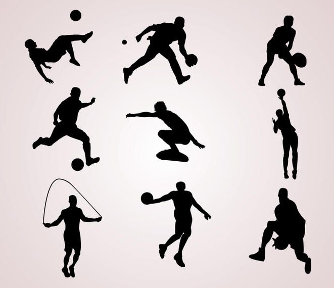 Sportsmen Silhouettes - Vector Download Sportsmen Silhouettes - Vector Download