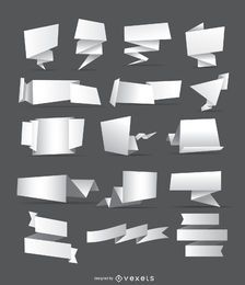 16 Origami Banners And Ribbons Vector Download