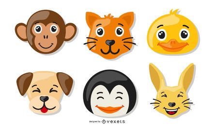 Funky Animal Icon Set Vector Download