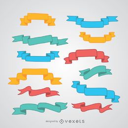 Colorful Ribbon Set Vector Download
