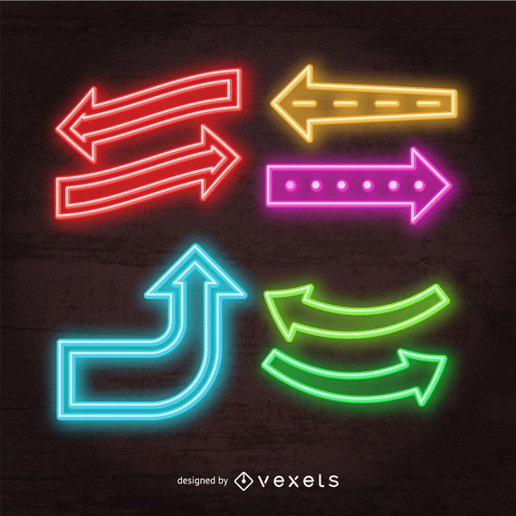 Neon Arrows Set - Vector Download